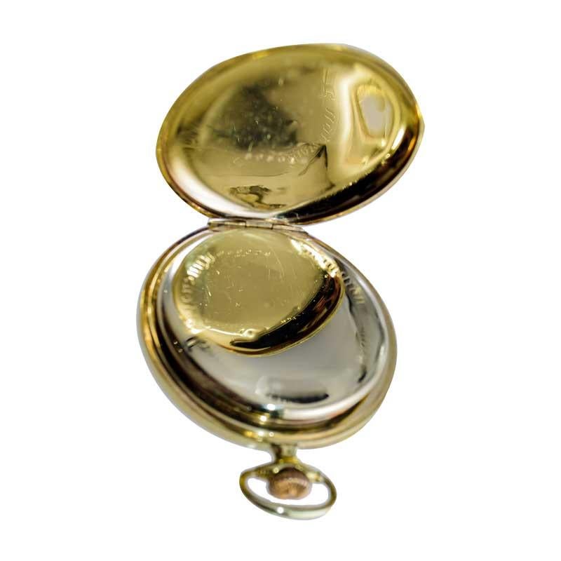 Hamilton Yellow Gold Filled Open Faced Enamel Dial Railroad Pocket ...