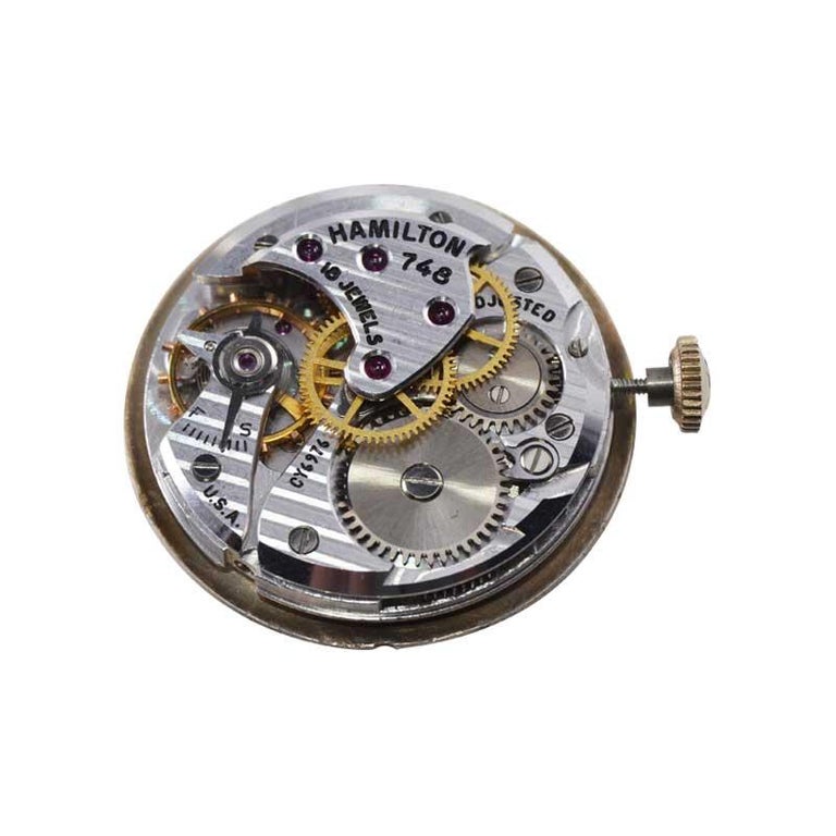 Hamilton Yellow Gold Filled with Original Sterling Silver Dial and Gold ...