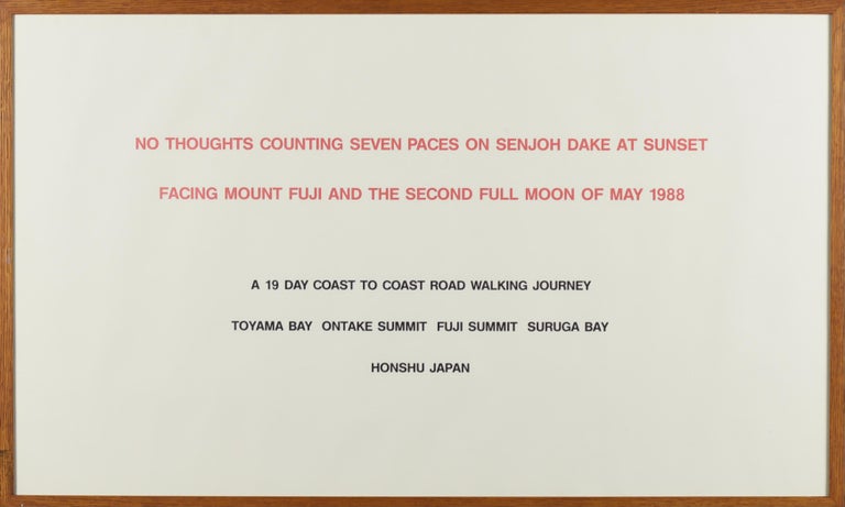 Hamish Fulton - Untitled. Photography with Words. For Sale at 1stDibs