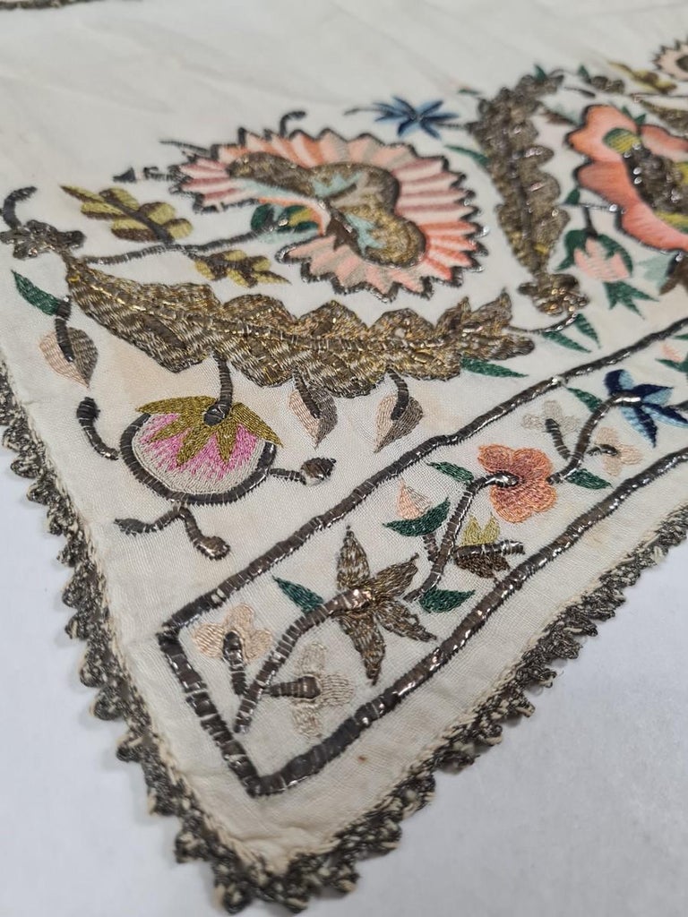 Hammam Scarf in gold embroidered cotton veil - Ottoman Empire late 18th ...