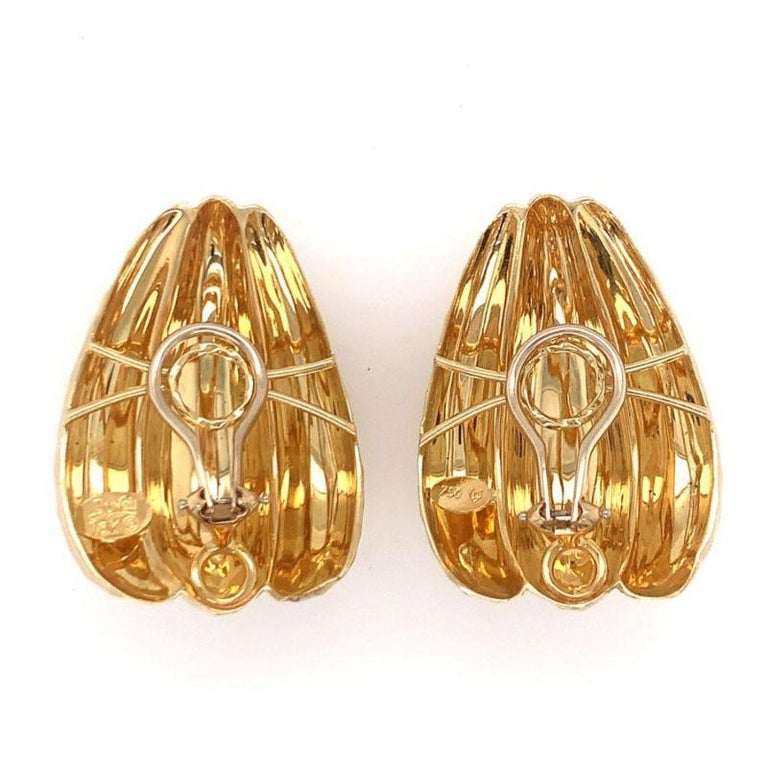 Hammered 18k Yellow Gold Earclips by Henry Dunay, circa 1970s For Sale ...