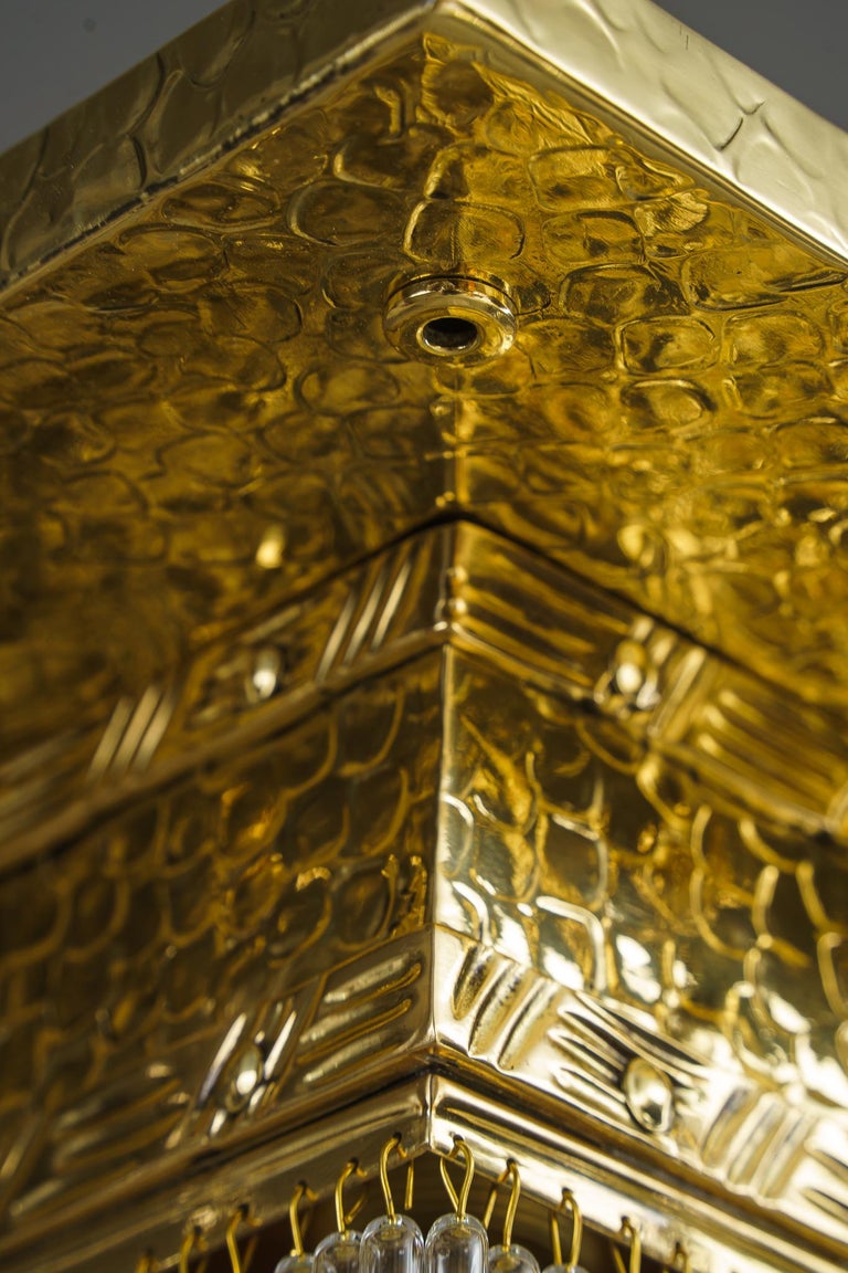 Hammered Ceiling Lamp with Glass Sticks Vienna Around 1920 For Sale at ...