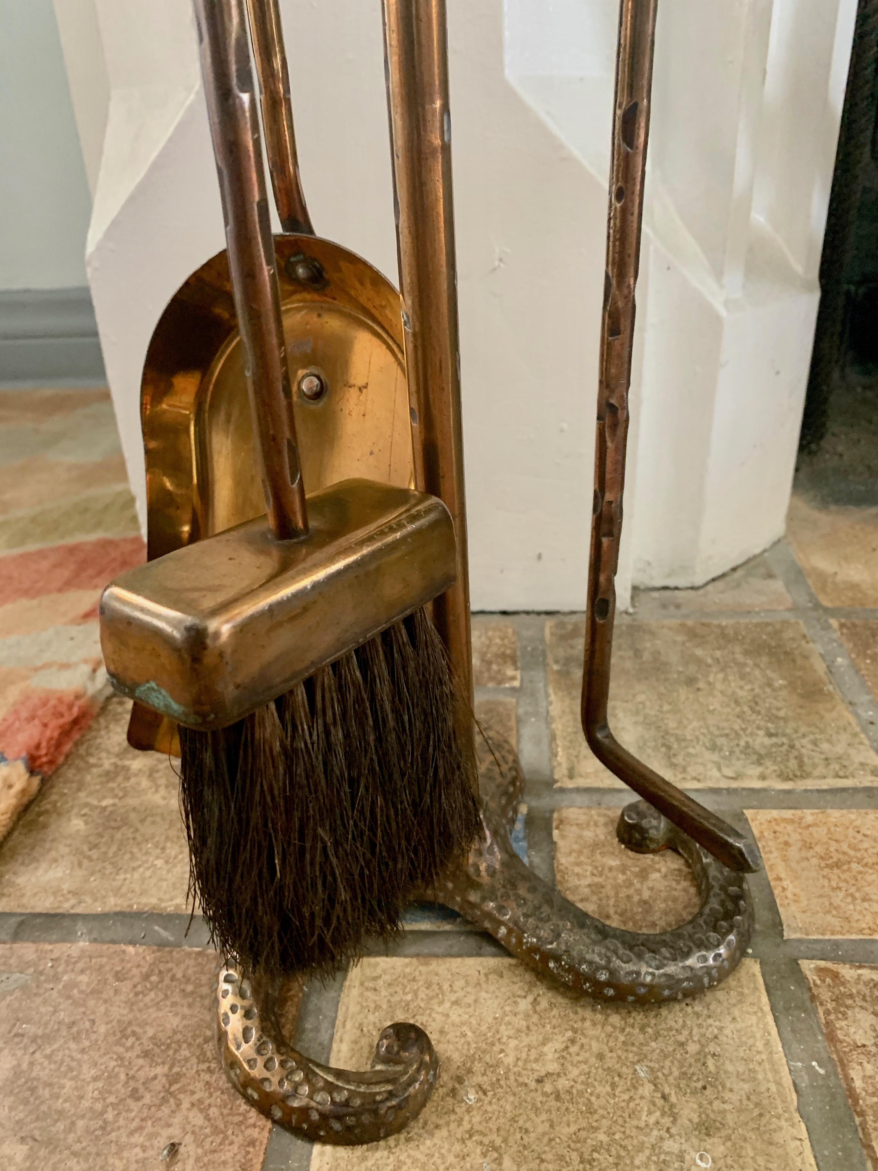 Hammered Copper Arts and Crafts Fireplace Tools at 1stDibs | copper ...