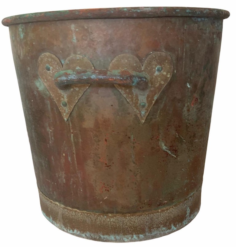 Hammered Copper Cauldron or Garden Planter or Coal or Log Pot at 1stDibs