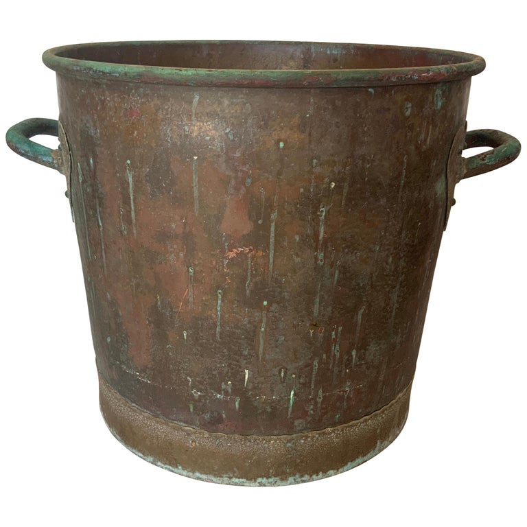 Hammered Copper Cauldron or Garden Planter or Coal or Log Pot at 1stDibs