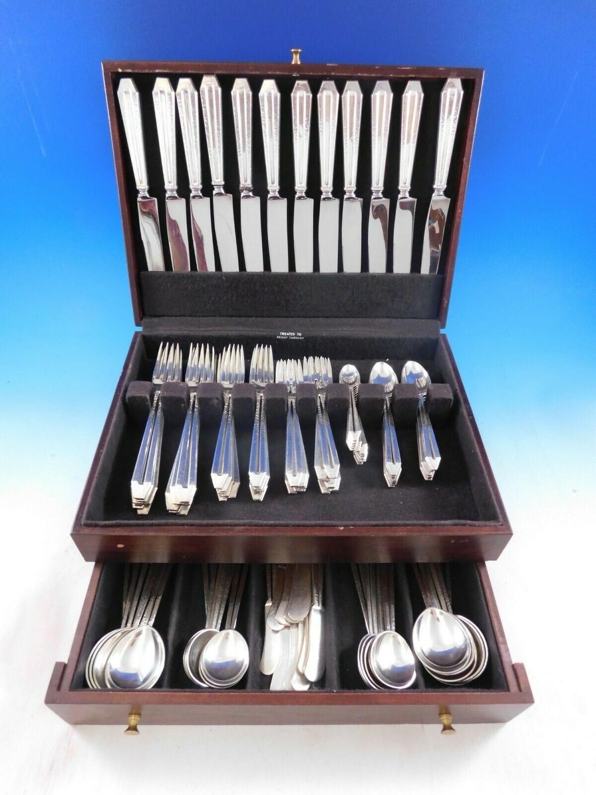 Hammered Pierced Randahl Sterling Silver Flatware Set Hand Wrought ...