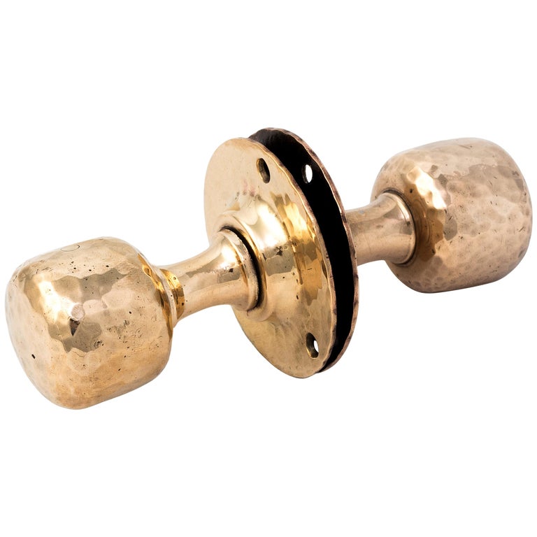 Hammered Rose Brass Door Knobs at 1stDibs | hammered brass knobs, hammered brass door knob