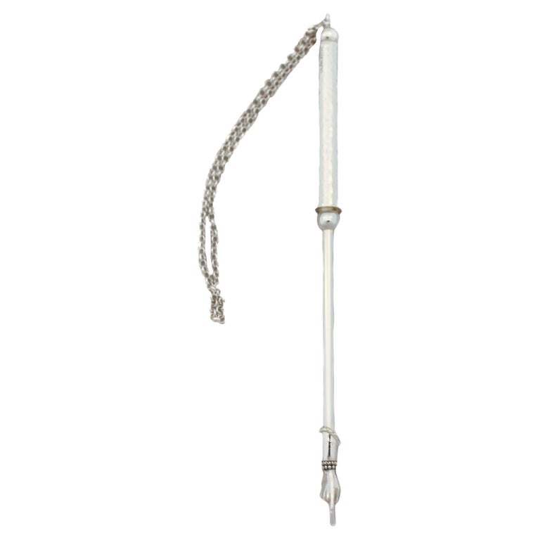Hammered Sterling Silver Torah Pointer For Sale at 1stDibs