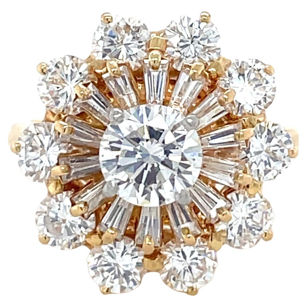 Hammerman Brothers, 18K Yellow Gold and Diamond Cocktail Ring at 1stDibs