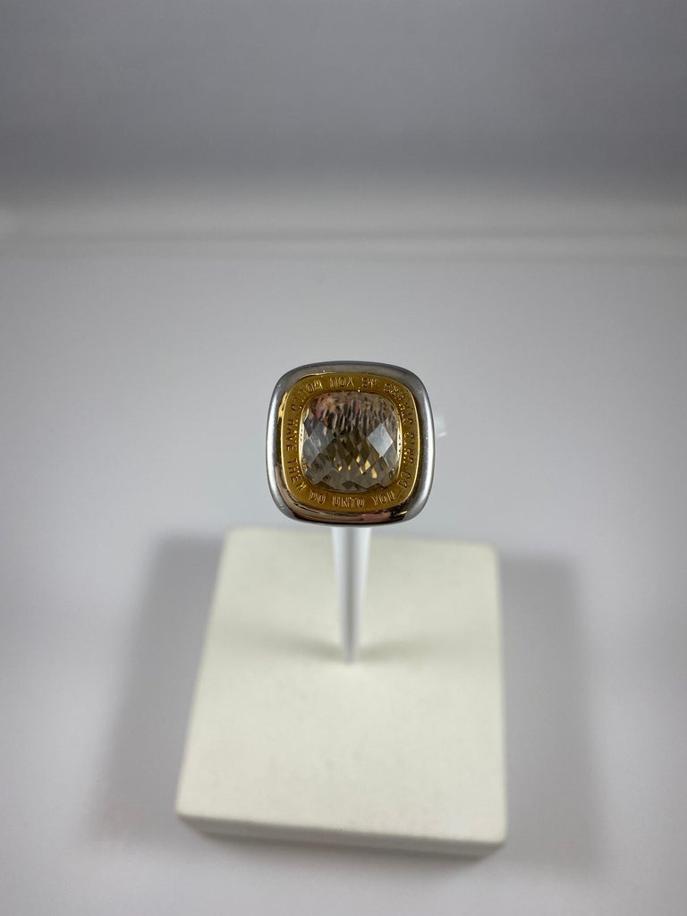 Hammerman Brothers Do Unto Others Square Crystal Matnra Ring For Sale ...