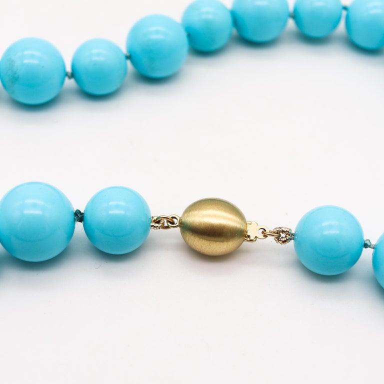 Hammerman Brothers Sleeping Beauty Blue Turquoise Necklace in 18Kt ...