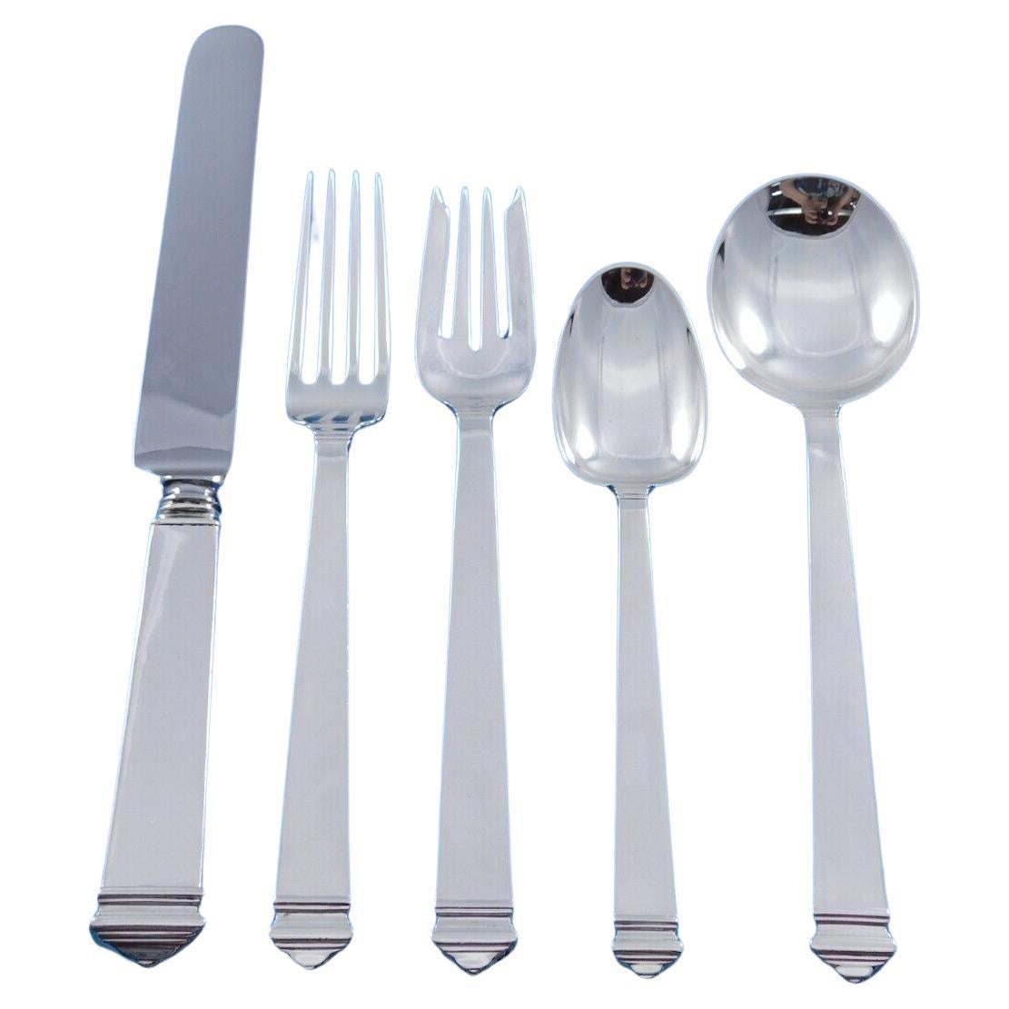 Hampton by Tiffany and Co Sterling Silver Flatware Set for 12 Service ...