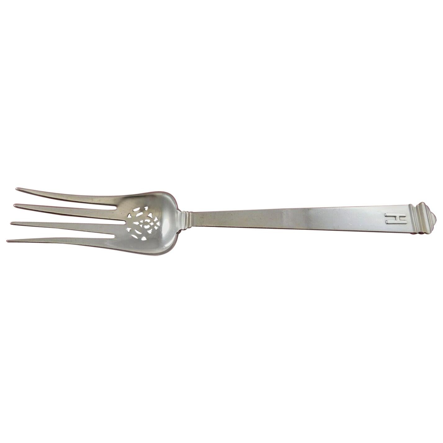 Hampton by Tiffany Sterling Silver Cold Meat Fork Applied H Mono w ...