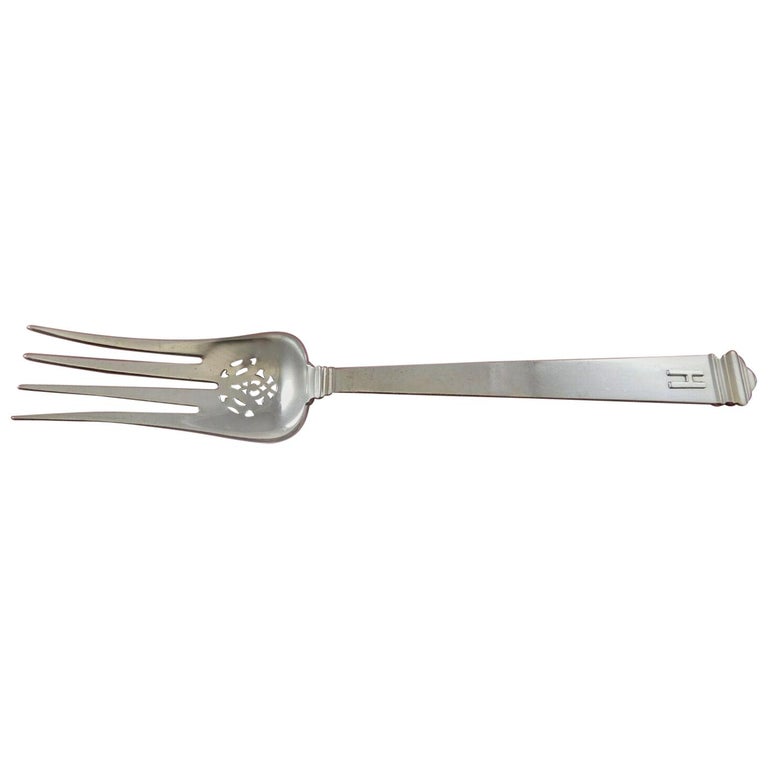 Hampton by Tiffany Sterling Silver Cold Meat Fork Applied H Mono w ...