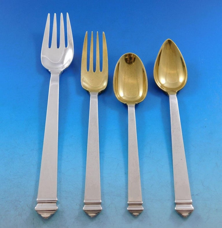 Hampton by Tiffany Sterling Silver Flatware Set for 12 Service 185 Pcs ...