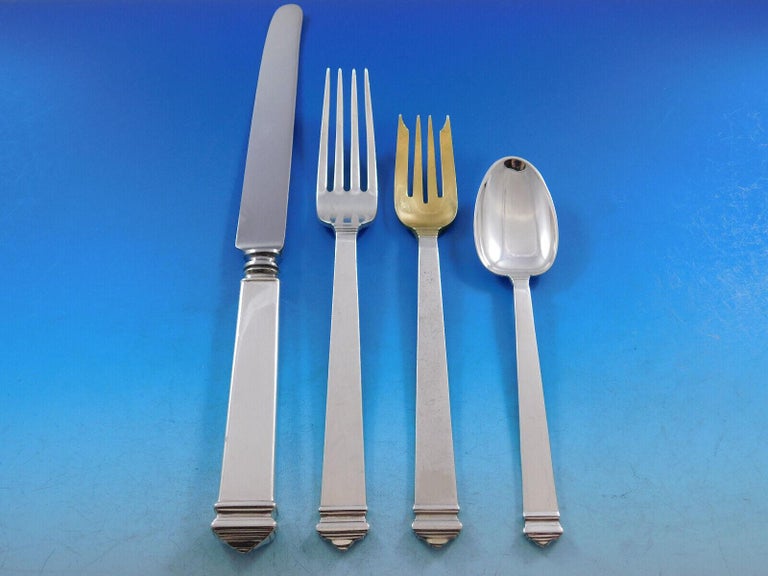 Hampton by Tiffany Sterling Silver Flatware Set for 12 Service 185 Pcs ...