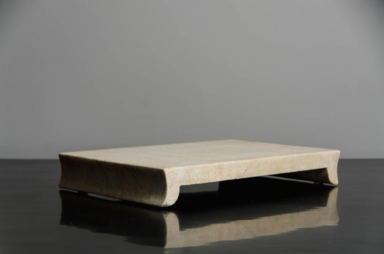 Han Bai Yu Stone Elevated Tray by Robert Kuo, Hand Carved, Limited ...