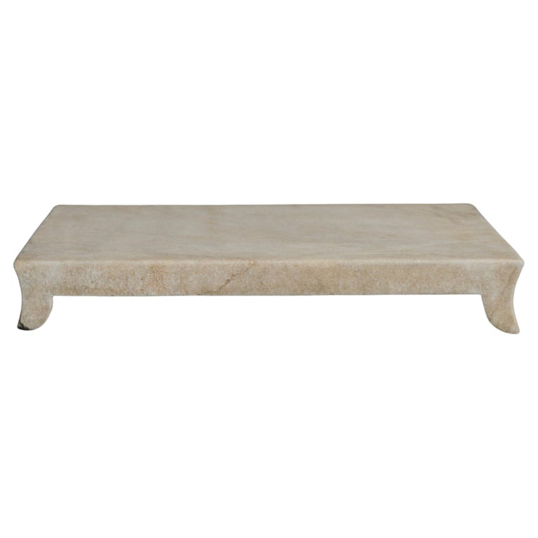 Han Bai Yu Stone Elevated Tray by Robert Kuo, Hand Carved, Limited ...