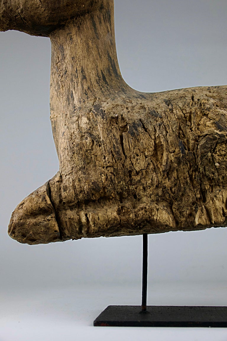 Han Dynasty, Laying Doe Wood Sculpture, China For Sale at 1stDibs