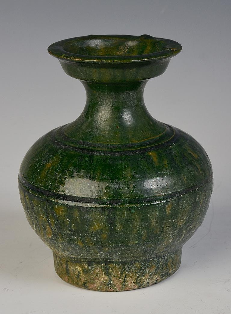Han Dynasty, a Set of Antique Chinese Green Glazed Pottery Vases For ...