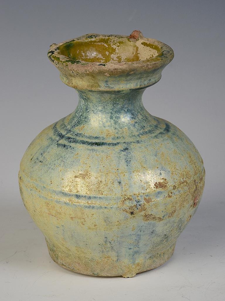Han Dynasty, a Set of Antique Chinese Green Glazed Pottery Vases For ...