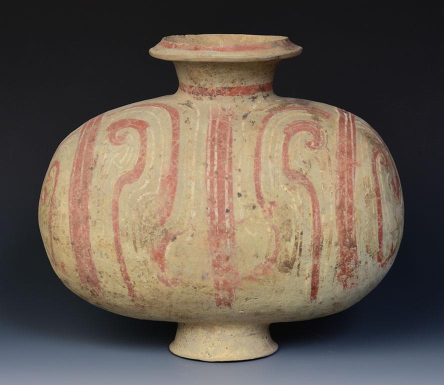 Han Dynasty, Antique Chinese Painted Pottery Cocoon Jar at 1stDibs