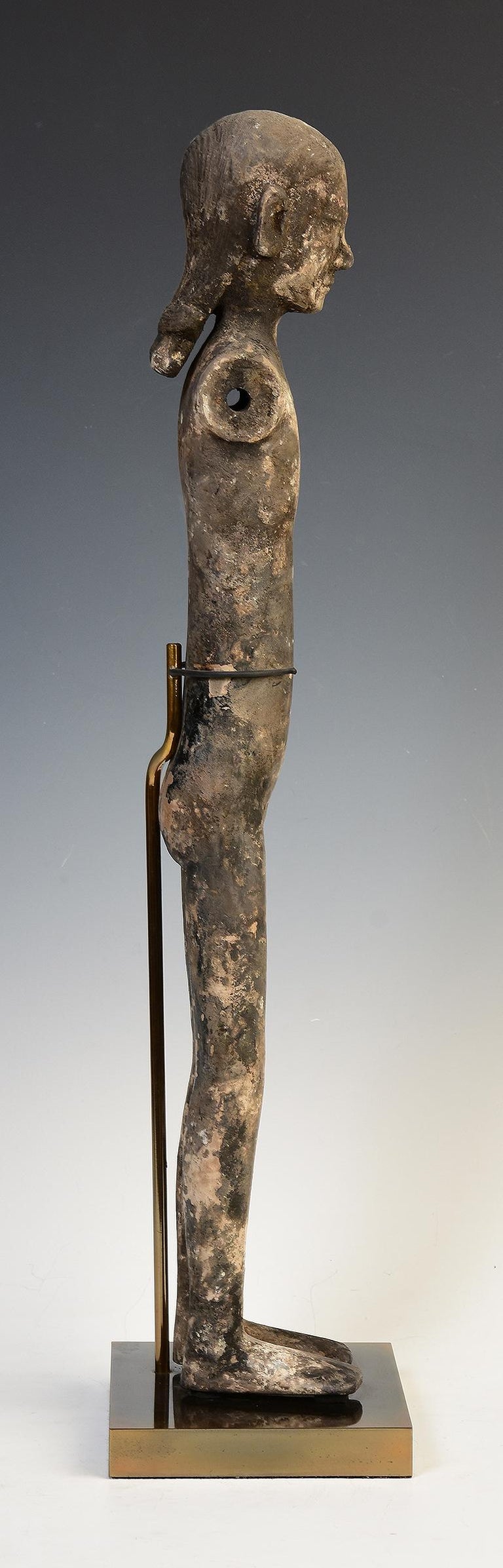 Han Dynasty, Antique Chinese Pottery Stick lady For Sale at 1stDibs