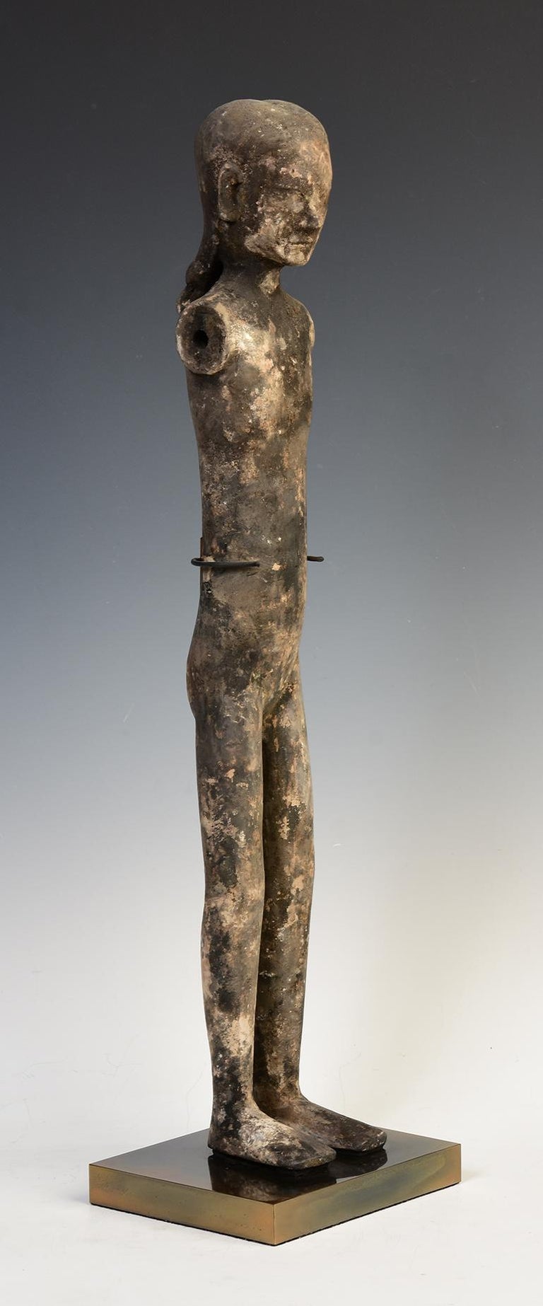 Han Dynasty, Antique Chinese Pottery Stick lady For Sale at 1stDibs