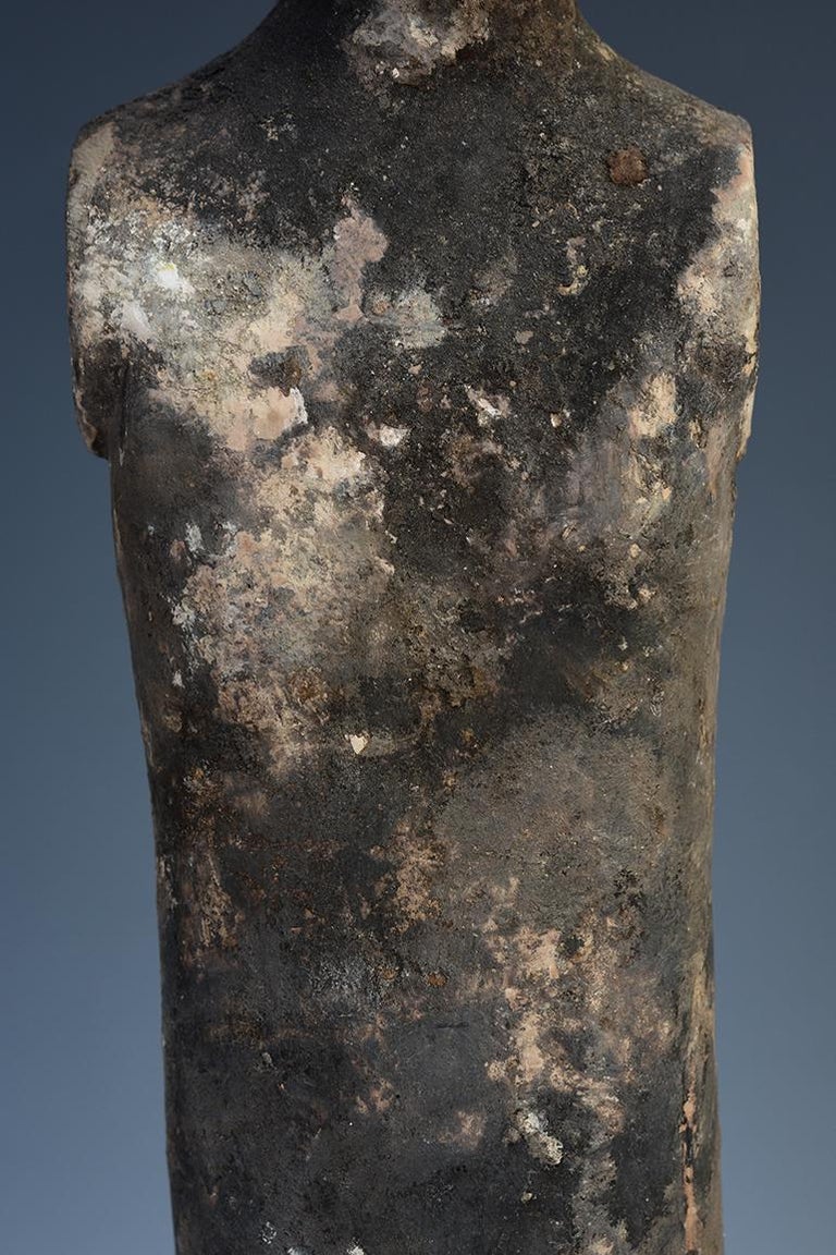 Han Dynasty, Antique Chinese Pottery Stick lady For Sale at 1stDibs