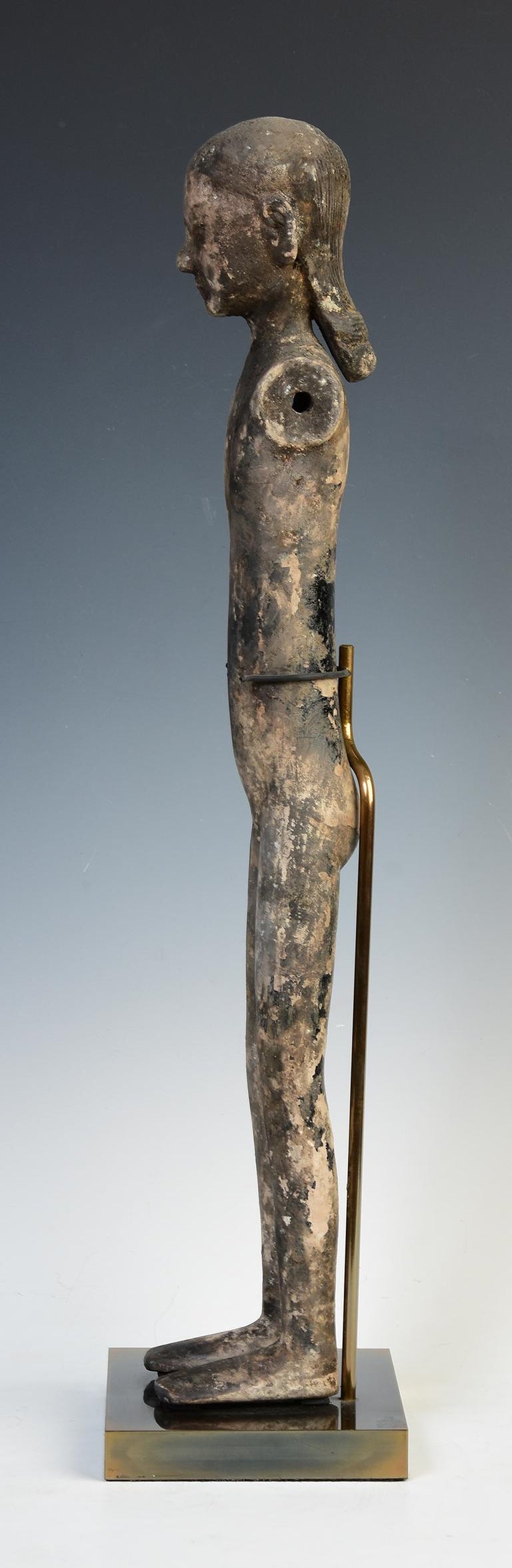 Han Dynasty, Antique Chinese Pottery Stick lady For Sale at 1stDibs