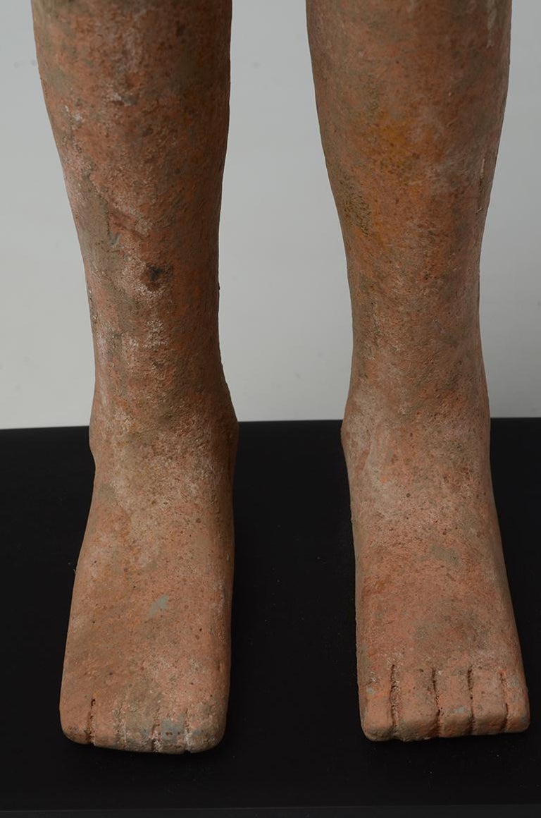 Han Dynasty, Antique Chinese Pottery Stick Man For Sale at 1stDibs
