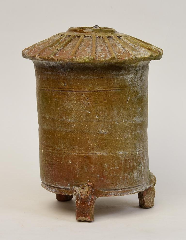 Han Dynasty, Antique Chinese Brown Glazed Pottery Granary Jar For Sale ...