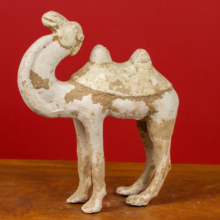 Han Dynasty Chinese Mingqi Terracotta Camel with Mineral Deposits 202 ...