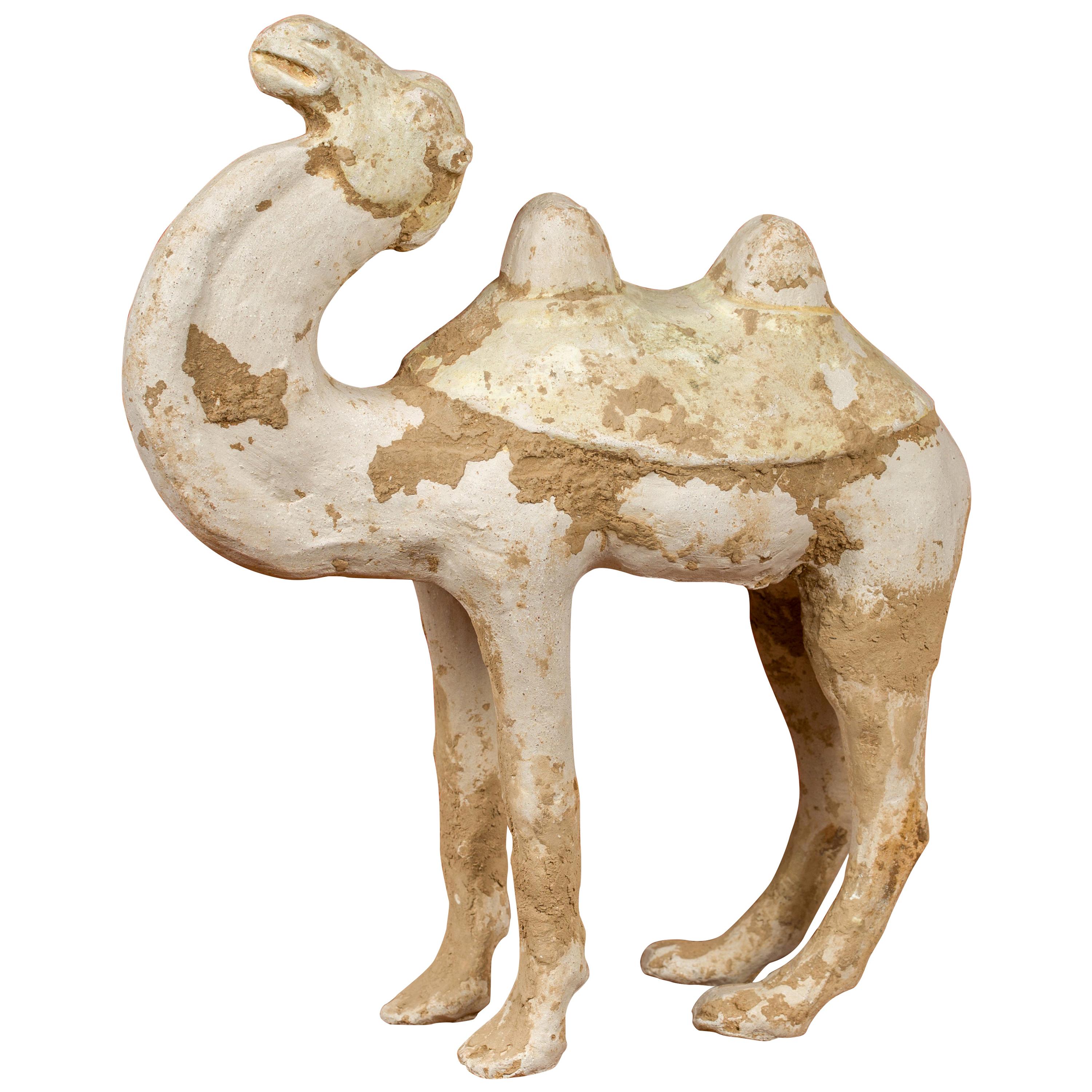 Han Dynasty Chinese Mingqi Terracotta Camel with Mineral Deposits 202 ...