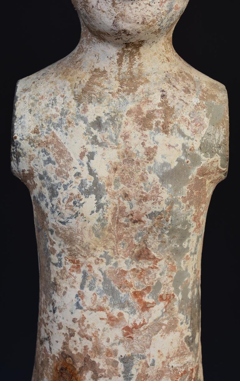 Han Dynasty, Antique Chinese Pottery Stick Man For Sale at 1stDibs