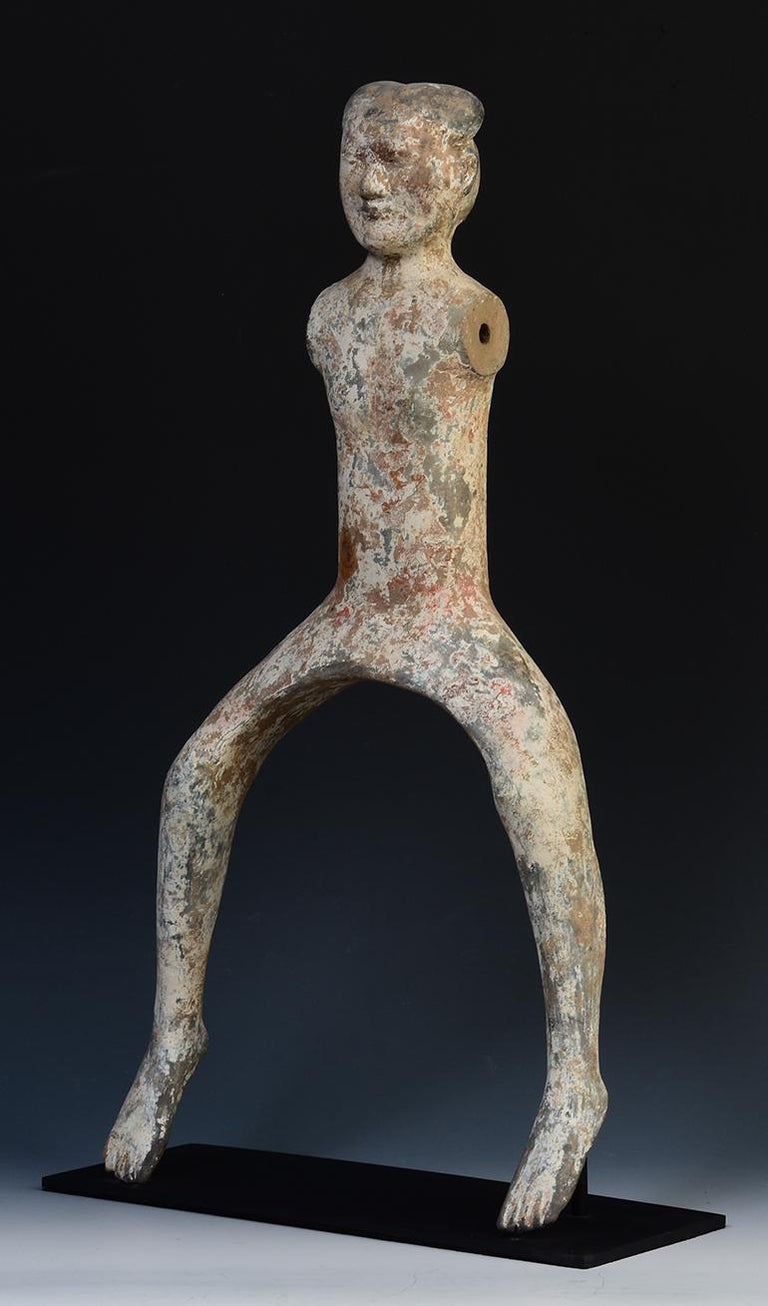 Han Dynasty, Antique Chinese Pottery Stick Man For Sale at 1stDibs