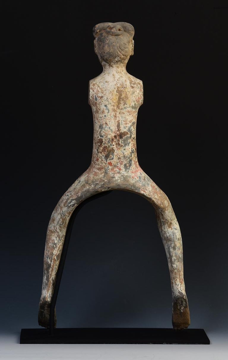 Han Dynasty, Antique Chinese Pottery Stick Man For Sale at 1stDibs