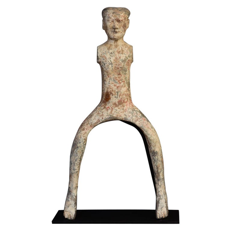 Han Dynasty, Antique Chinese Pottery Stick Man For Sale at 1stDibs