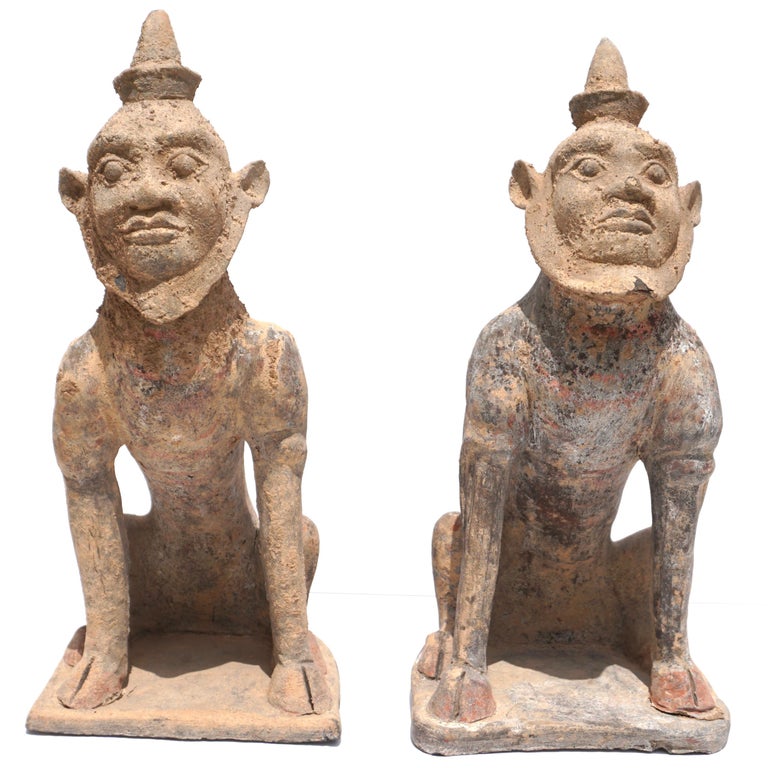 Tang Dynasty Mingqi Earth Spirit Tomb Guardians For Sale at 1stDibs