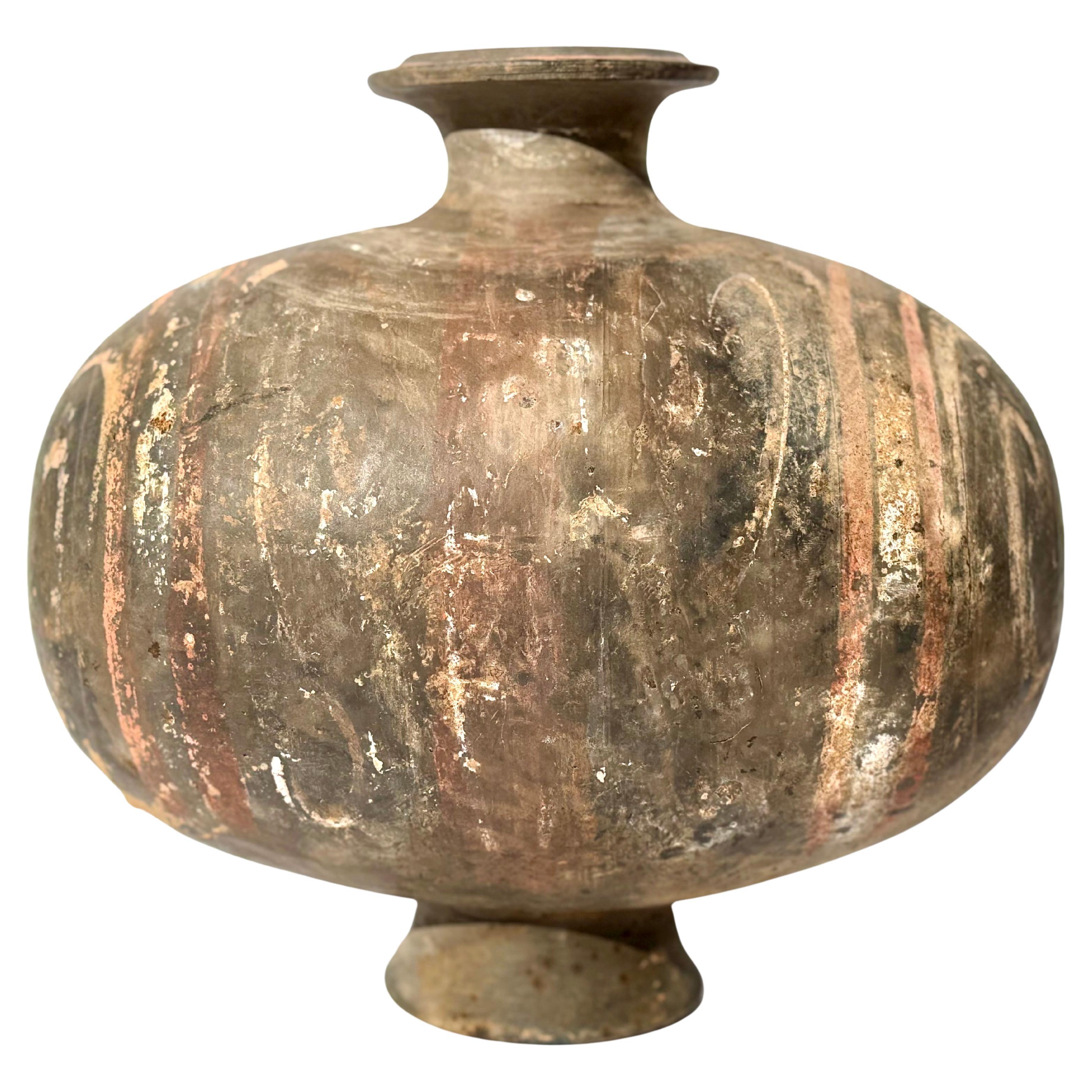 Han Dynasty Polychrome Cocoon Jar For Sale at 1stDibs