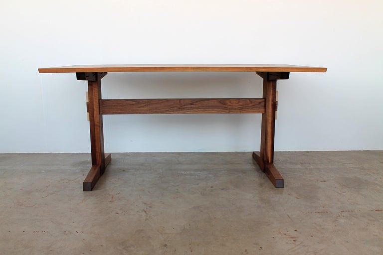 Hana Trestle Dining Table in Walnut in Stock at 1stDibs