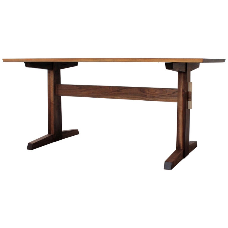 Hana Trestle Dining Table in Walnut in Stock at 1stDibs