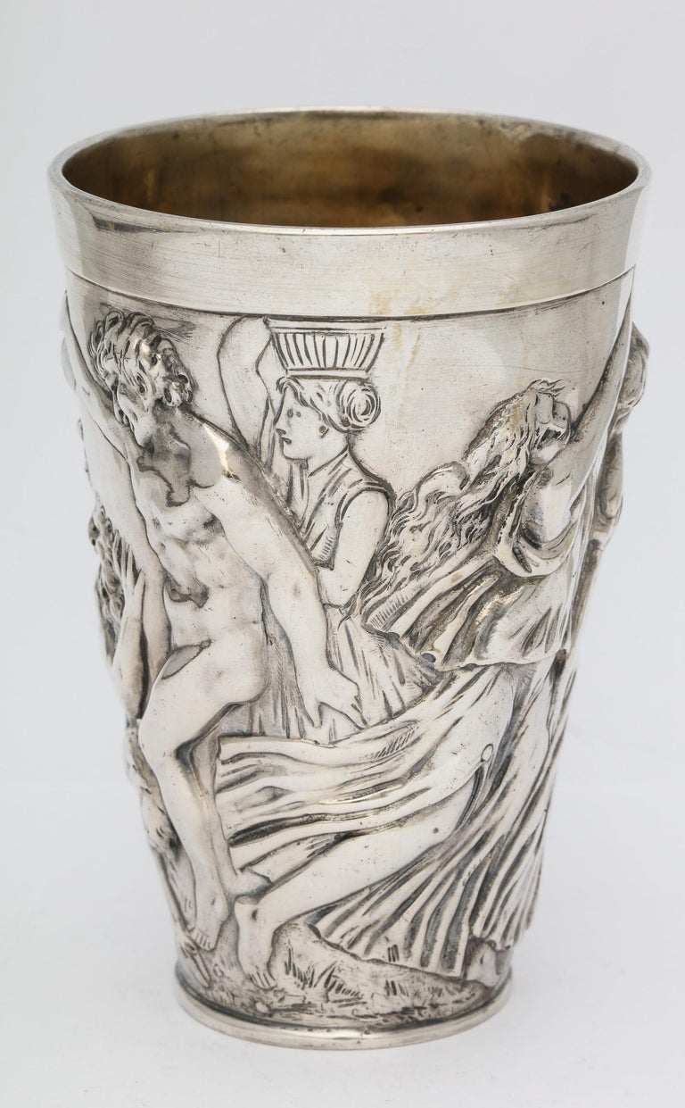 Hanau Continental Silver '.800' Beaker Decorated with Bacchanalian ...