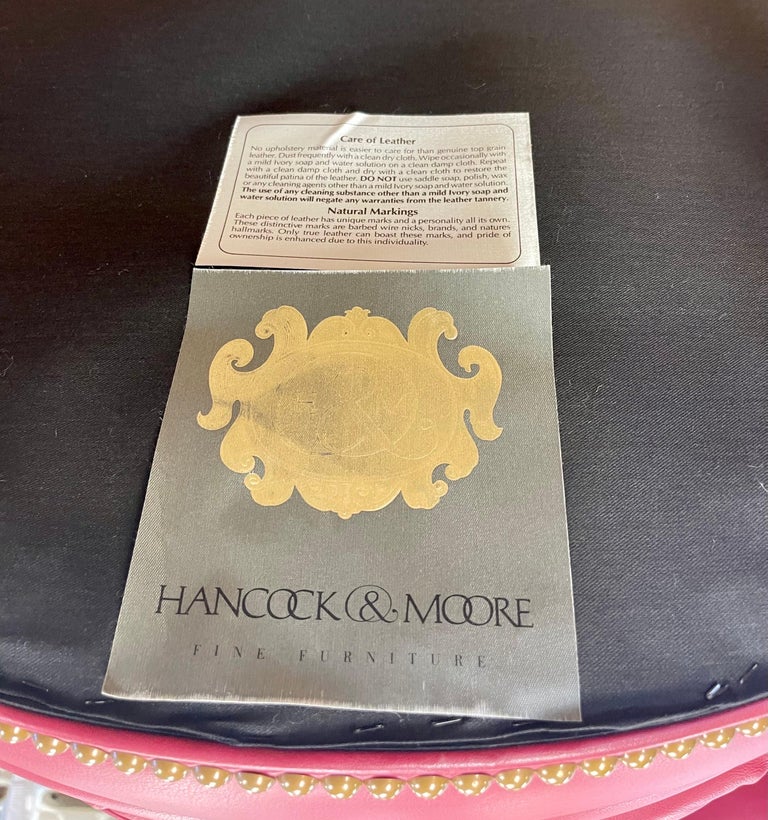 Hancock and Moore Raspberry Red Leather Nailhead Reading Chair and ...