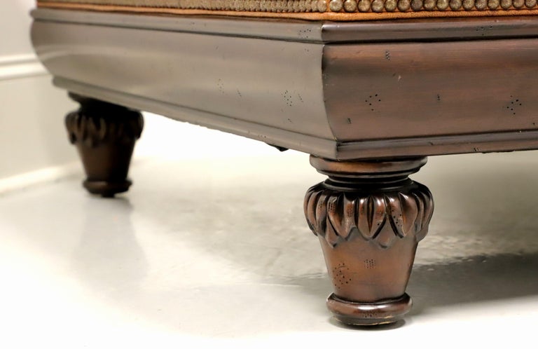 HANCOCK and MOORE Tufted Leather Regency Large Square Ottoman at 1stDibs