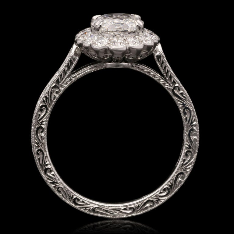 Hancocks 1.52ct Oval Diamond Cluster Ring With Diamond Surround In ...