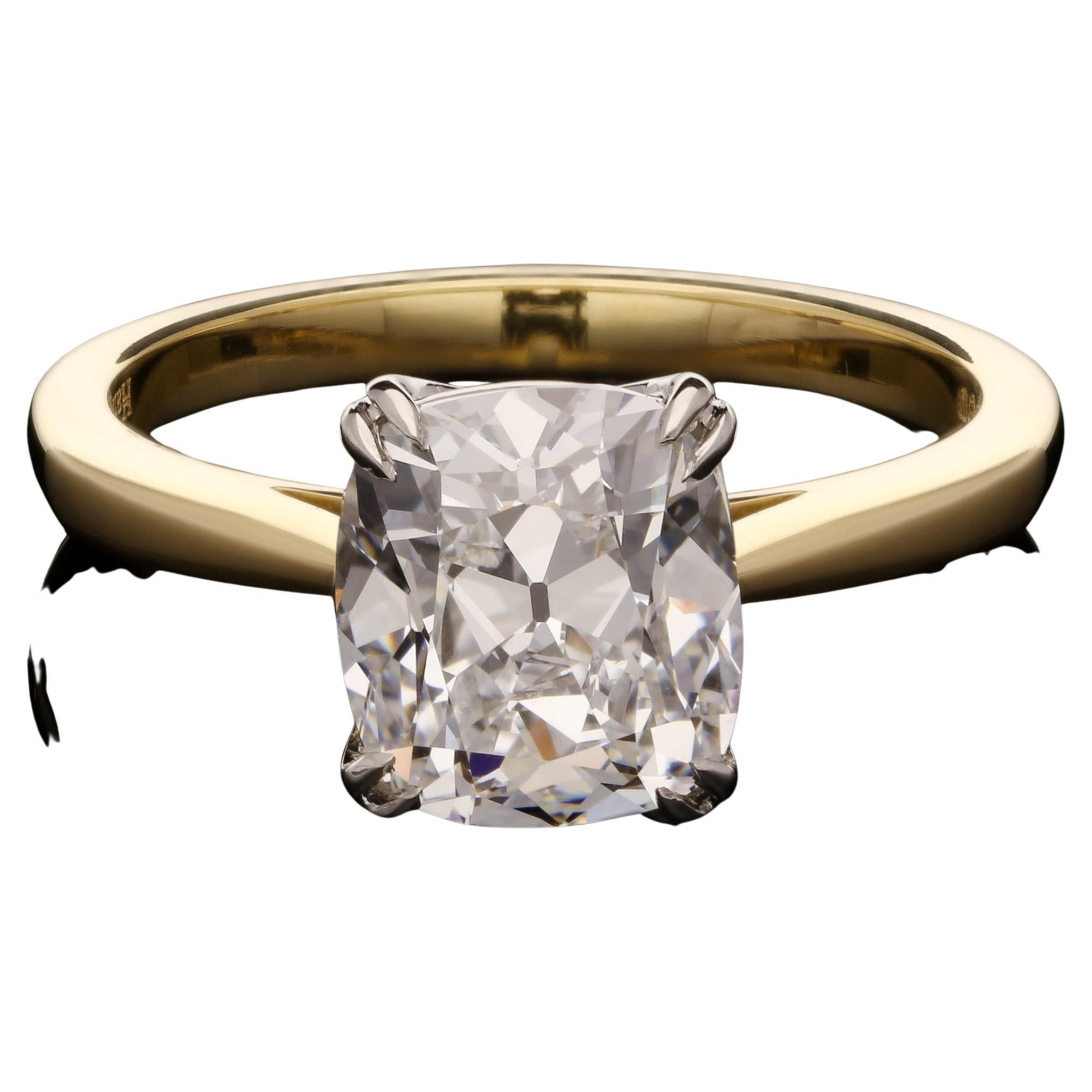 1.79ct Old Mine Cut Diamond Ring at 1stDibs
