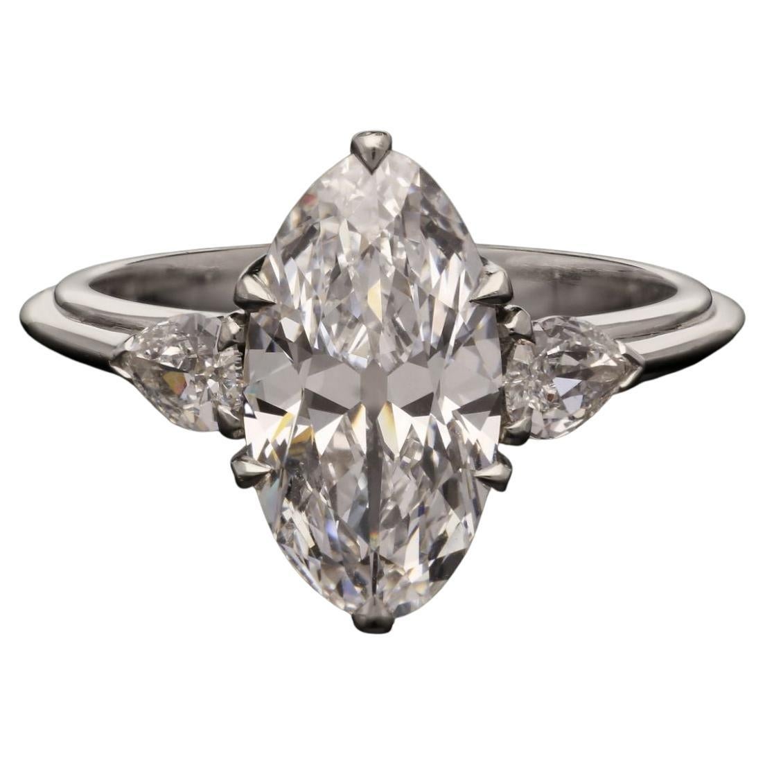 3.07 Carat Asscher Cut Diamond Solitaire Ring With Bullet Shoulders By ...
