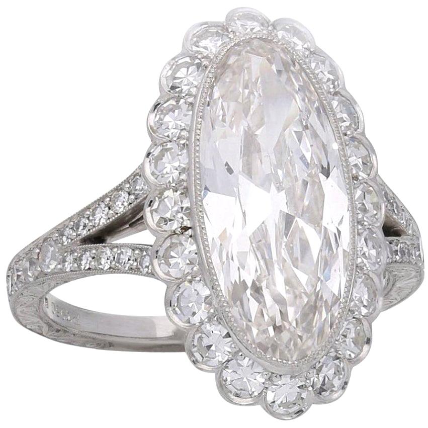 Moval Diamond Ring - 9 For Sale on 1stDibs