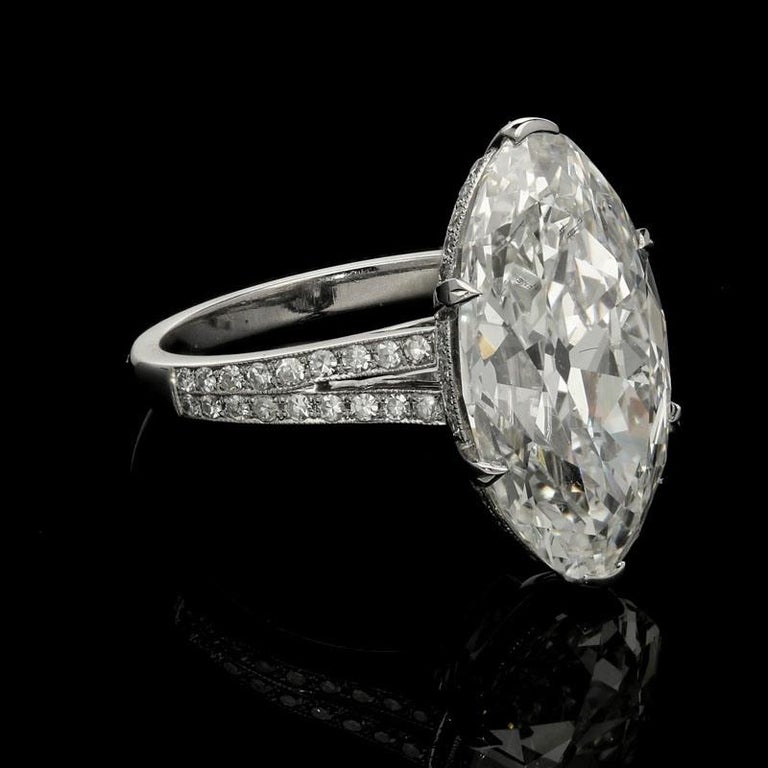 Hancocks 8.31 Carat Antique Moval Cut Diamond and Platinum Ring For ...